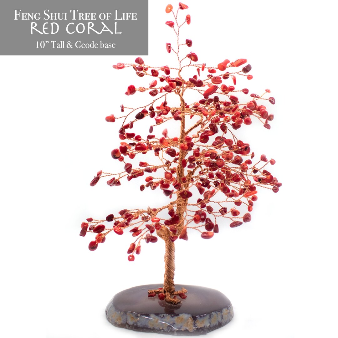 Feng Shui Tree of Life With Red Coral Gemstones - Etsy