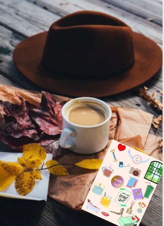 Cute Self Care Planner Stickers, Set of 20 PNG, Mental Health and ...