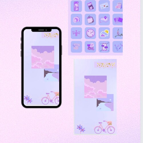 Sakura App Icons Pack Phone Theme Cute Wallpapers Ios & - Etsy