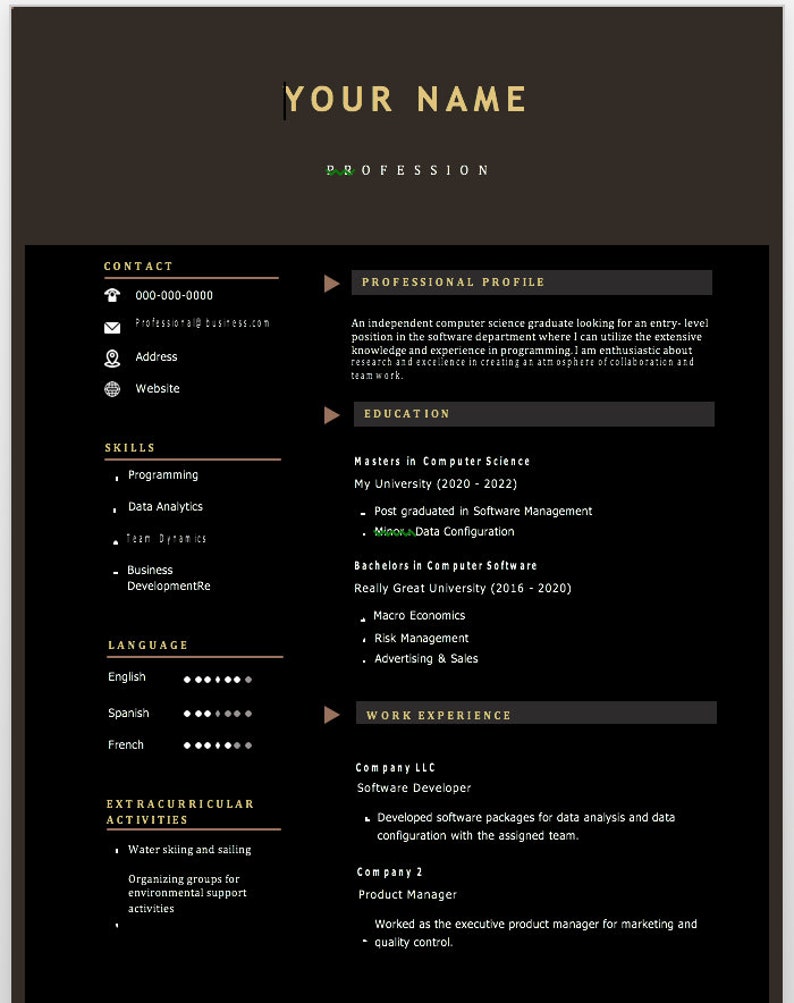 CV Minimalista, Cv Template English, Cv Academic Template, HR Resume ...