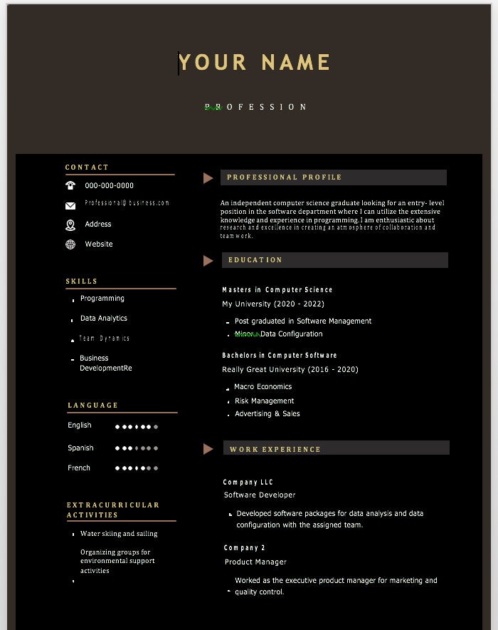 CV Minimalista, Cv Template English, Cv Academic Template, HR Resume ...