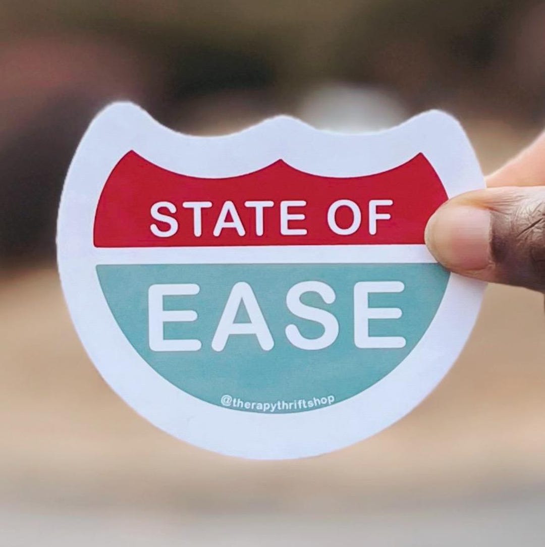 Mental Health Sticker, State of Ease, Motivational Vinyl Decal ...