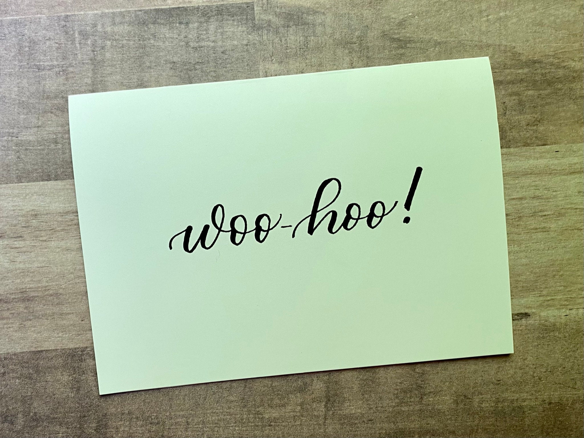 Woohoo Card: Modern Calligraphy Celebration Card - Etsy