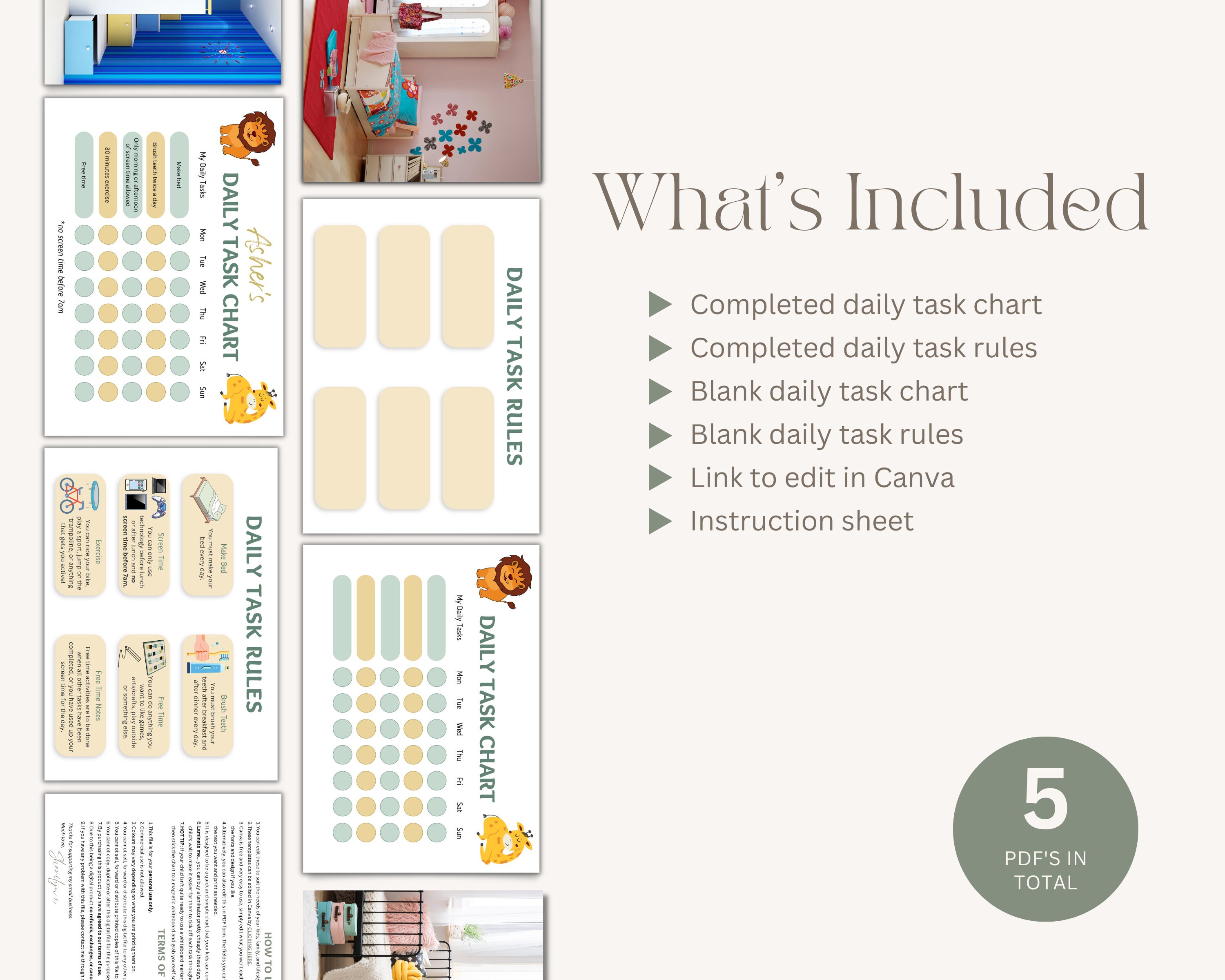 Editable Daily Task Chart Kids Task Chart Task Chart Printable Special ...