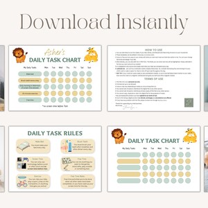 Editable Daily Task Chart Kids Task Chart Task Chart Printable Special ...