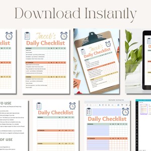 Editable Daily Checklist Kids Checklist Daily Routine Chart Printable ...