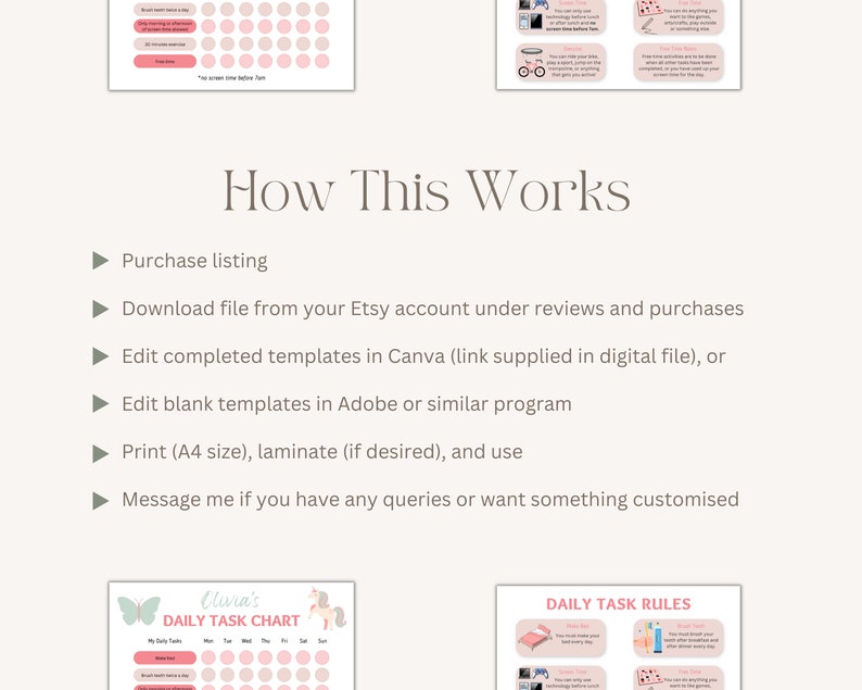 Editable Daily Task Chart Kids Task Chart Task Chart Printable Special ...