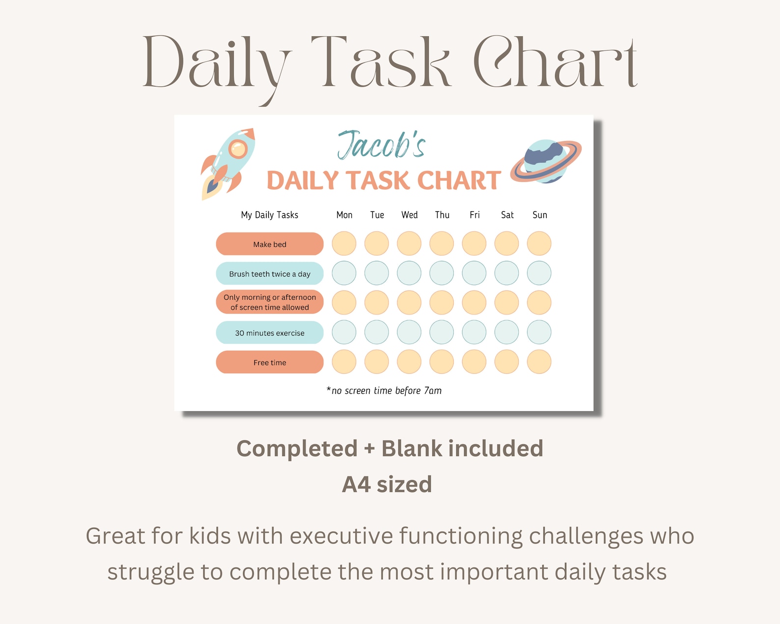 Fun Chart for Kids: Daily Tasks Made Easy | Kids' Daily Task Chart ...