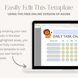 Editable Daily Task Chart Kids Task Chart Task Chart Printable Special ...