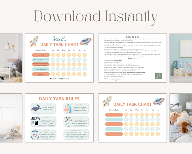 Fun Chart for Kids: Daily Tasks Made Easy | Kids' Daily Task Chart ...