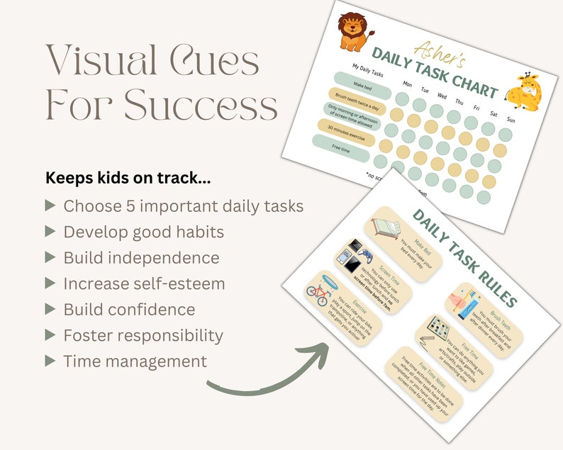 Editable Daily Task Chart Kids Task Chart Task Chart Printable Special ...