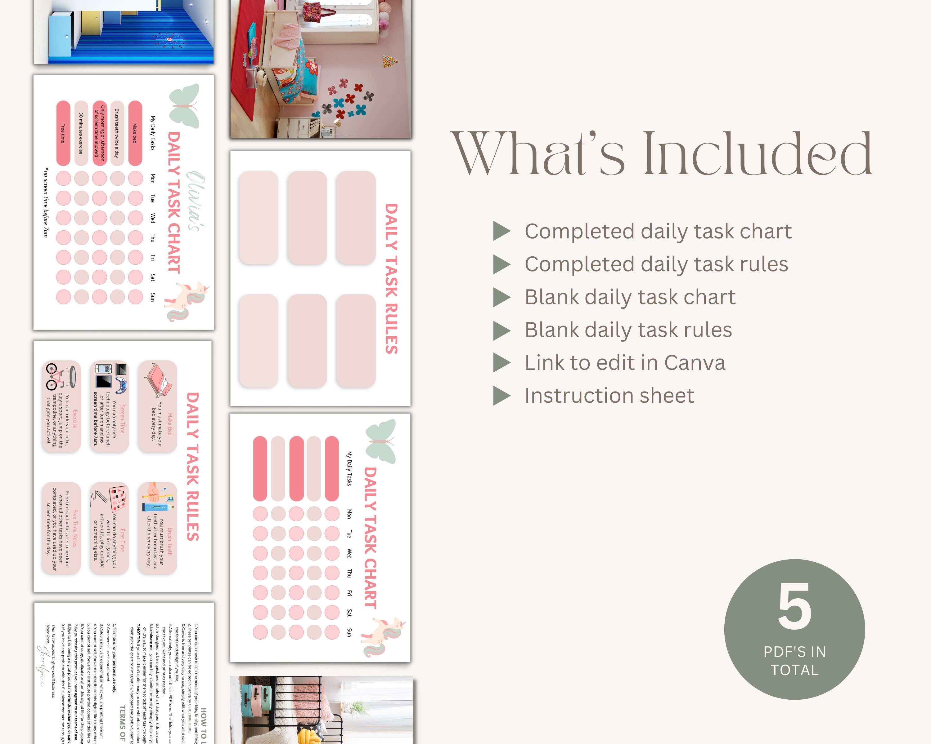 Editable Daily Task Chart Kids Task Chart Task Chart Printable Special ...