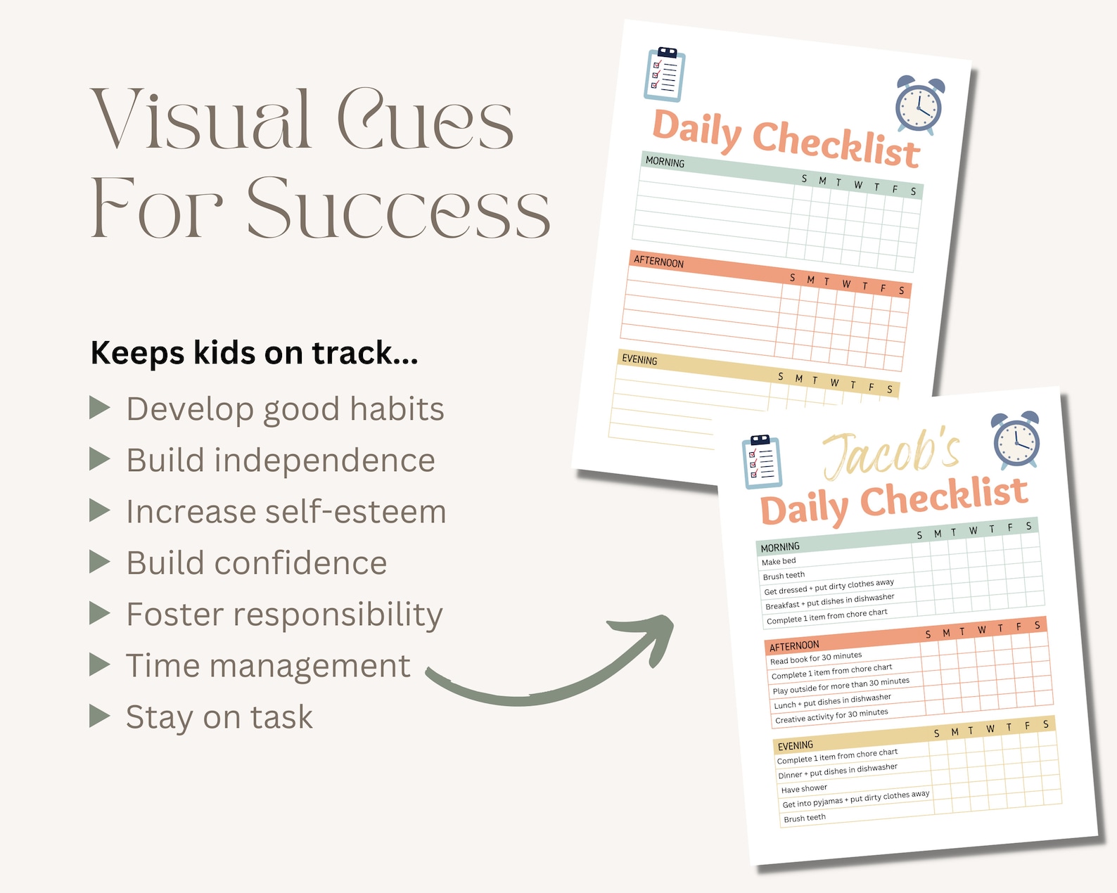 Editable Daily Checklist Kids Checklist Daily Routine Chart Printable ...