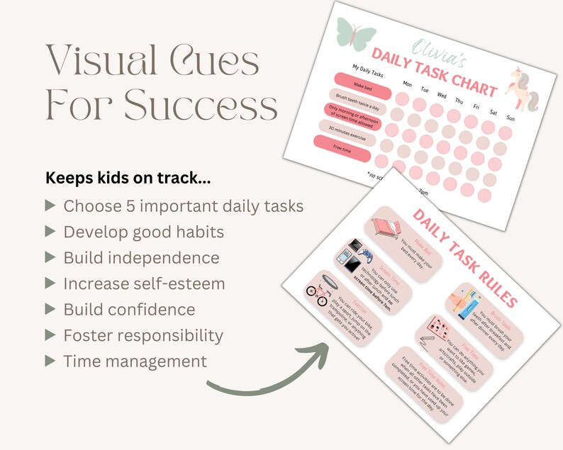 Editable Daily Task Chart Kids Task Chart Task Chart Printable Special ...