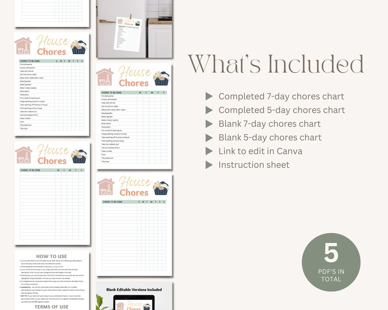 Editable Chores Chart Kids Chores Chart Daily Routine Chart Printable ...