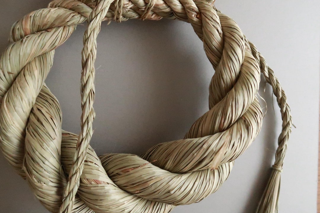 Japanese Decoration, Shimenawa, Straw, Sacred Rope, Lucky Ornament, 28× ...