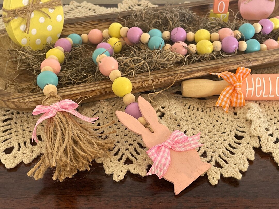 Easter Bead Garland, Bunny Bead Garland, Spring Bead Garland, Easter ...