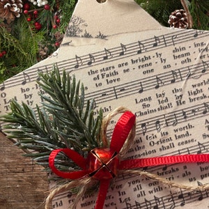Set of 3 Sheet Music Christmas Star Ornaments, Sheet Music Ornaments ...