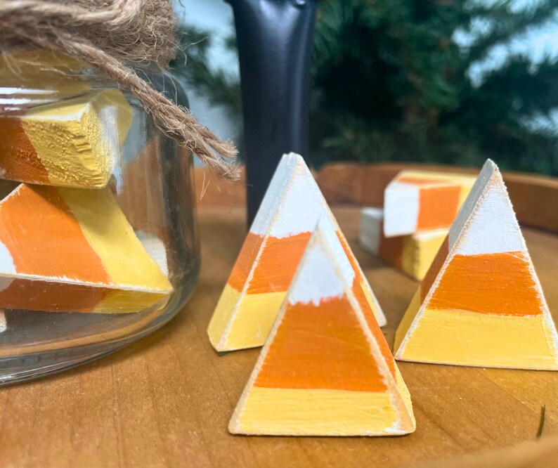 Mini Wood Candy Corn, Fall Tiered Tray Decor, Fall Shelf Sitter, Candy ...