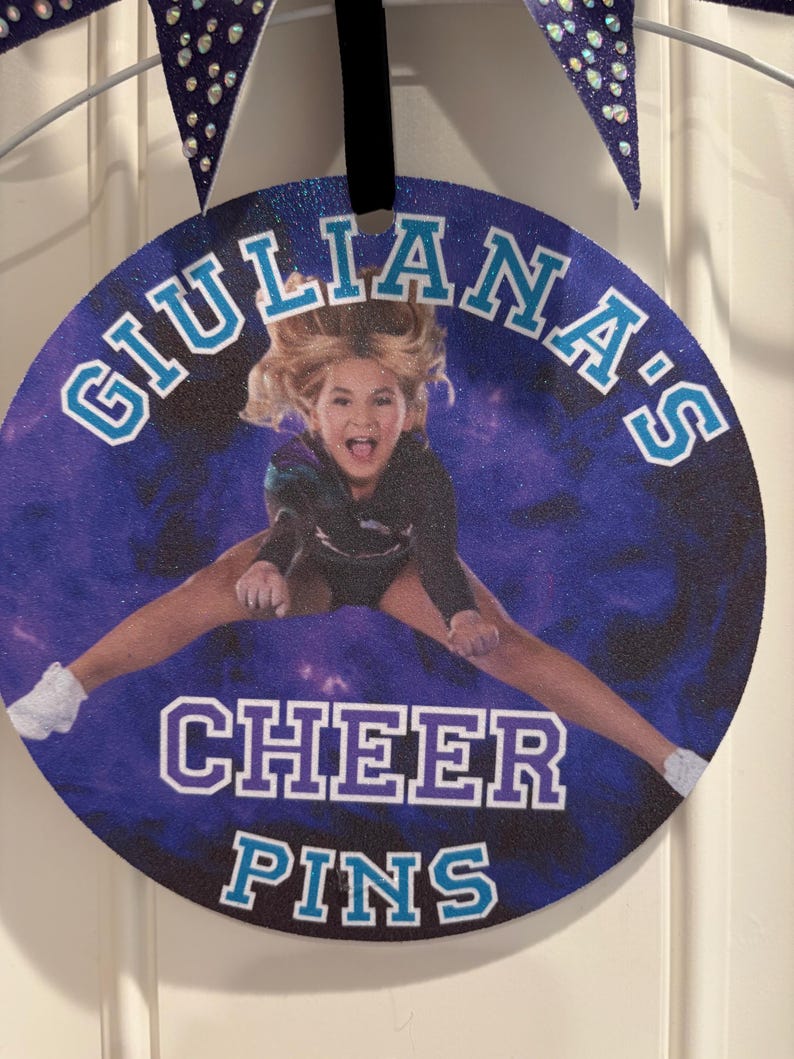 Customizable Large Metal Wall Hanging Cheer Pin Holder - 14" Circle ...