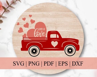 Valentine's Truck SVG Heart Truck - Etsy