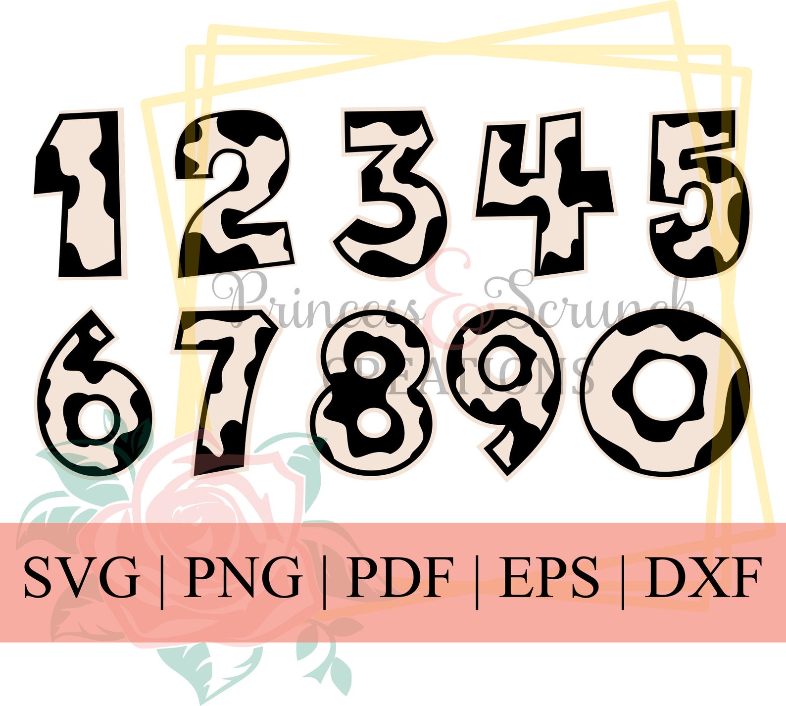 Cow Print Numbers 0-9 Svg Cut File Farm Animal Birthday - Etsy