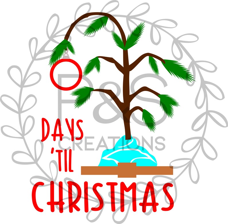 Christmas Countdown SVG Charlie Brown Inspired Tree Cut File - Etsy