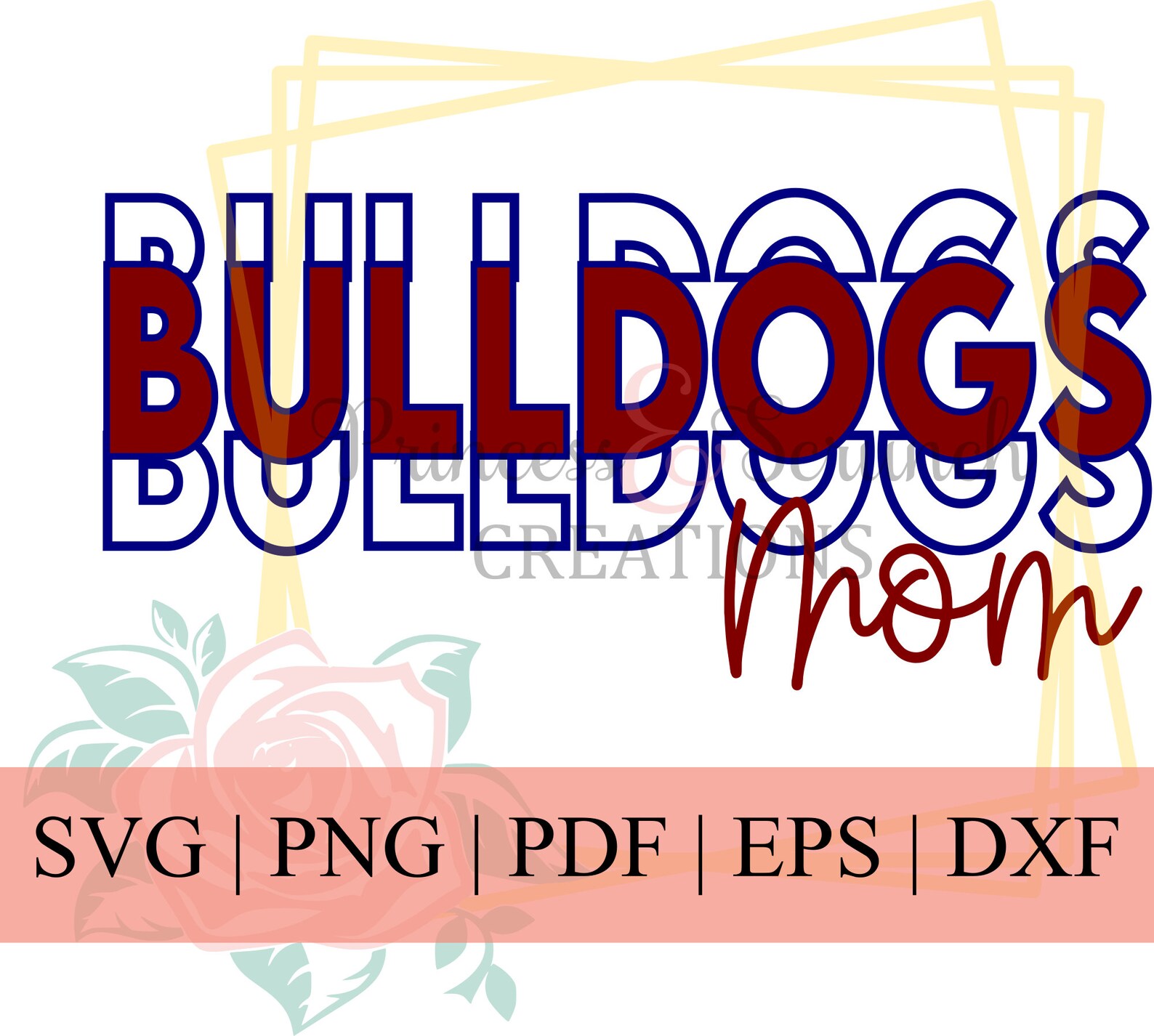 Bulldogs Mom SVG Athletic Spirit Wear Football Baseball - Etsy