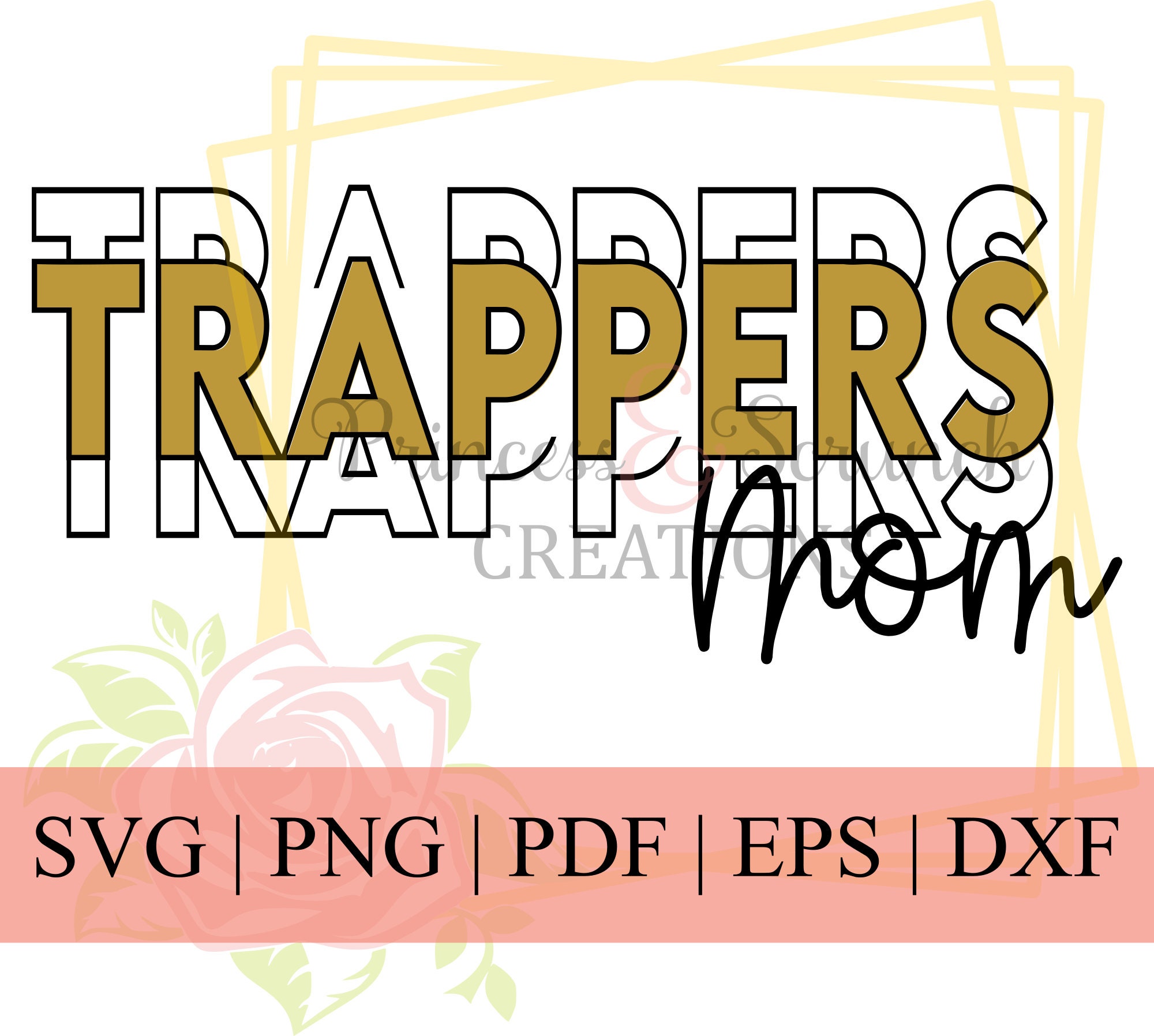 Trappers Mom SVG Athletic Spirit Wear Cut File Football - Etsy