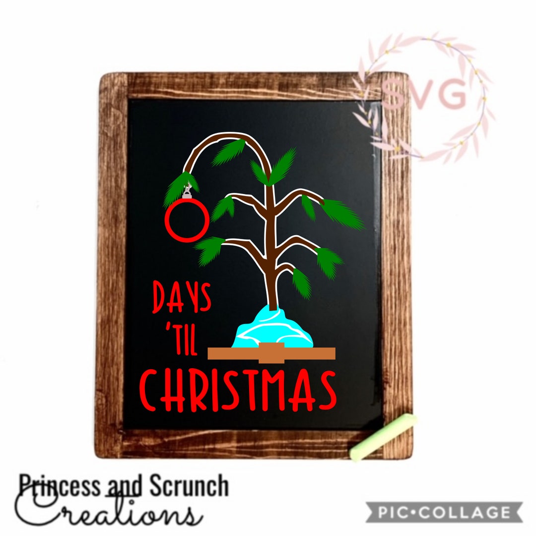 Christmas Countdown SVG Charlie Brown Inspired Tree Cut File for Cricut ...