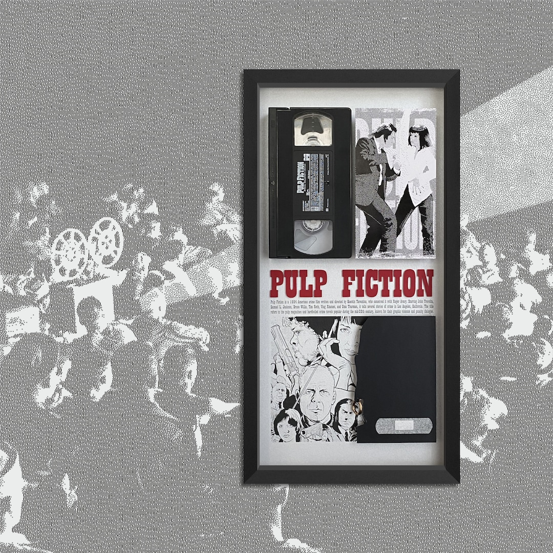 PULP FICTION Movie Poster in a Frame Genuine Video Cassette VHS 1994 ...