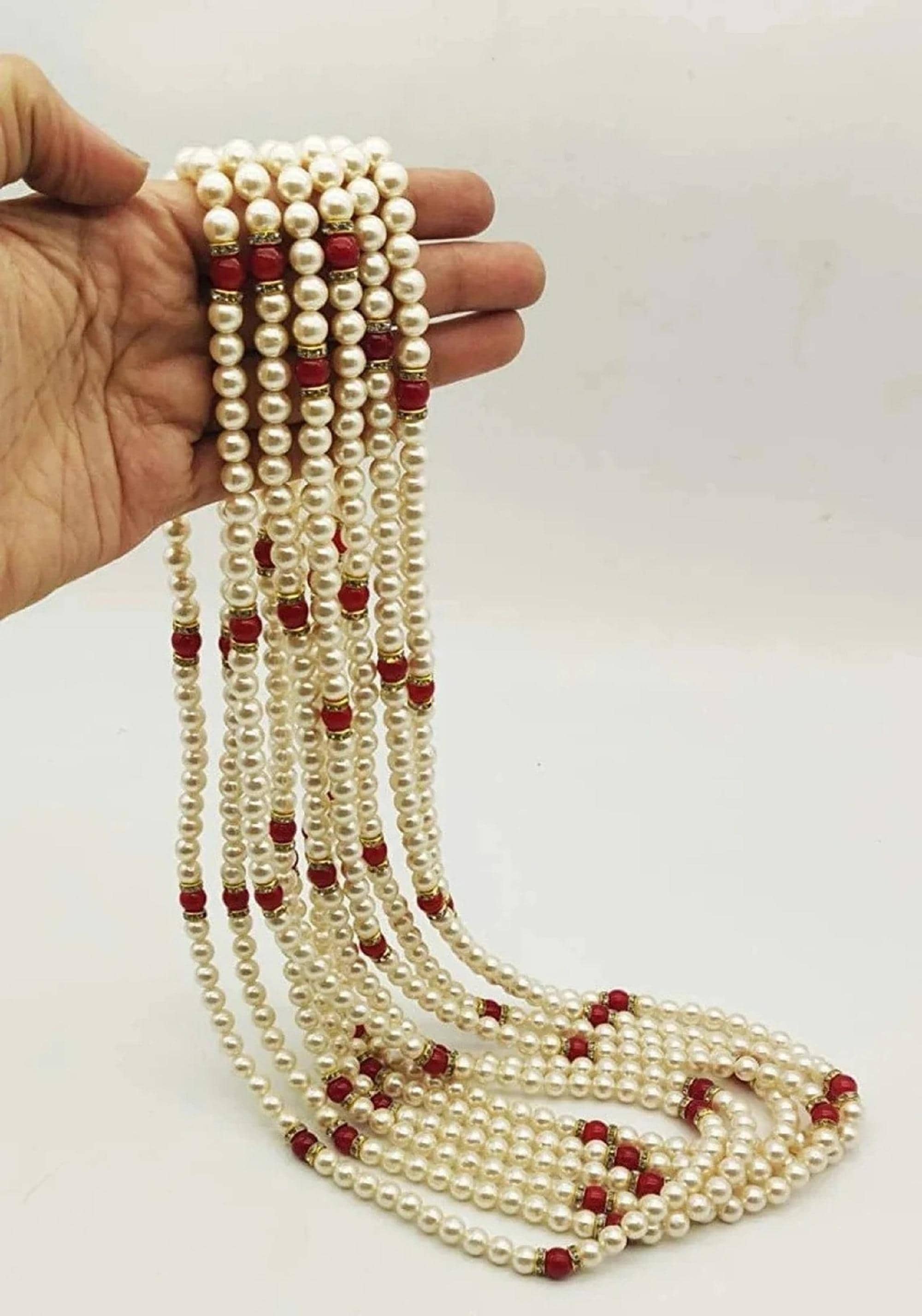 50 Pcs Handmade Pearl Wedding Mala: Indian Reception Garland - Etsy