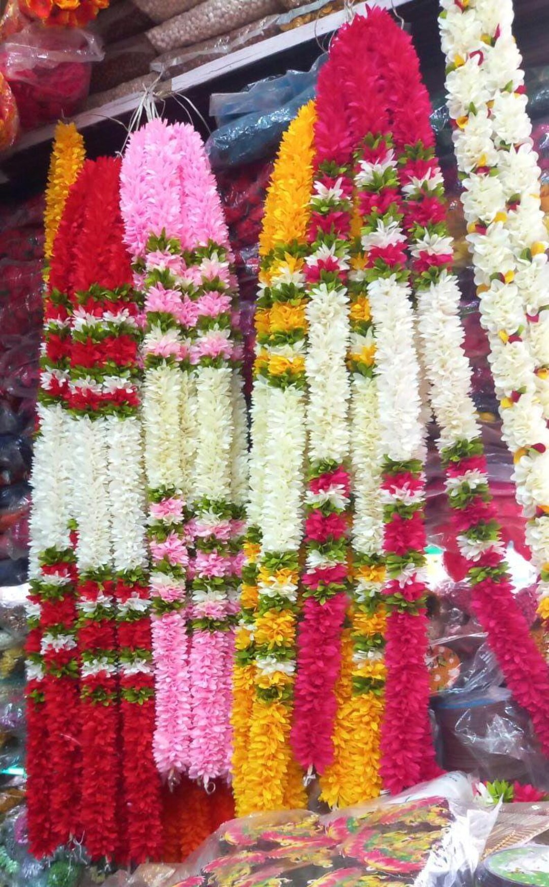 5 Ft Long Fabric Flower Garlands for Indian Wedding Decoration Mandap ...