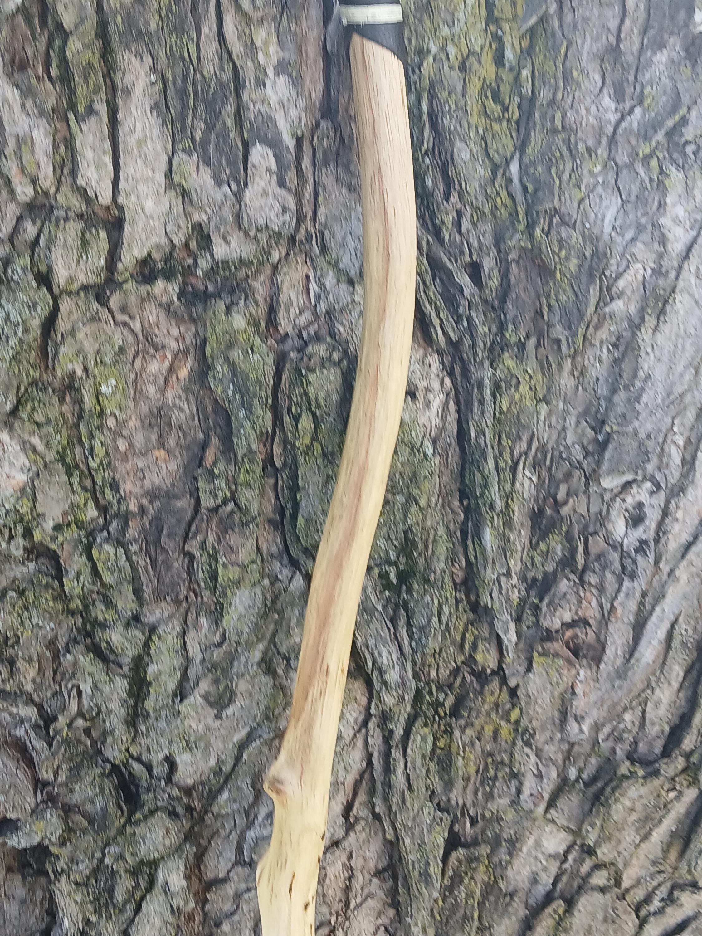 Handcrafted 66-inch Oak Walking Staff With Leather-wrapped Handle ...
