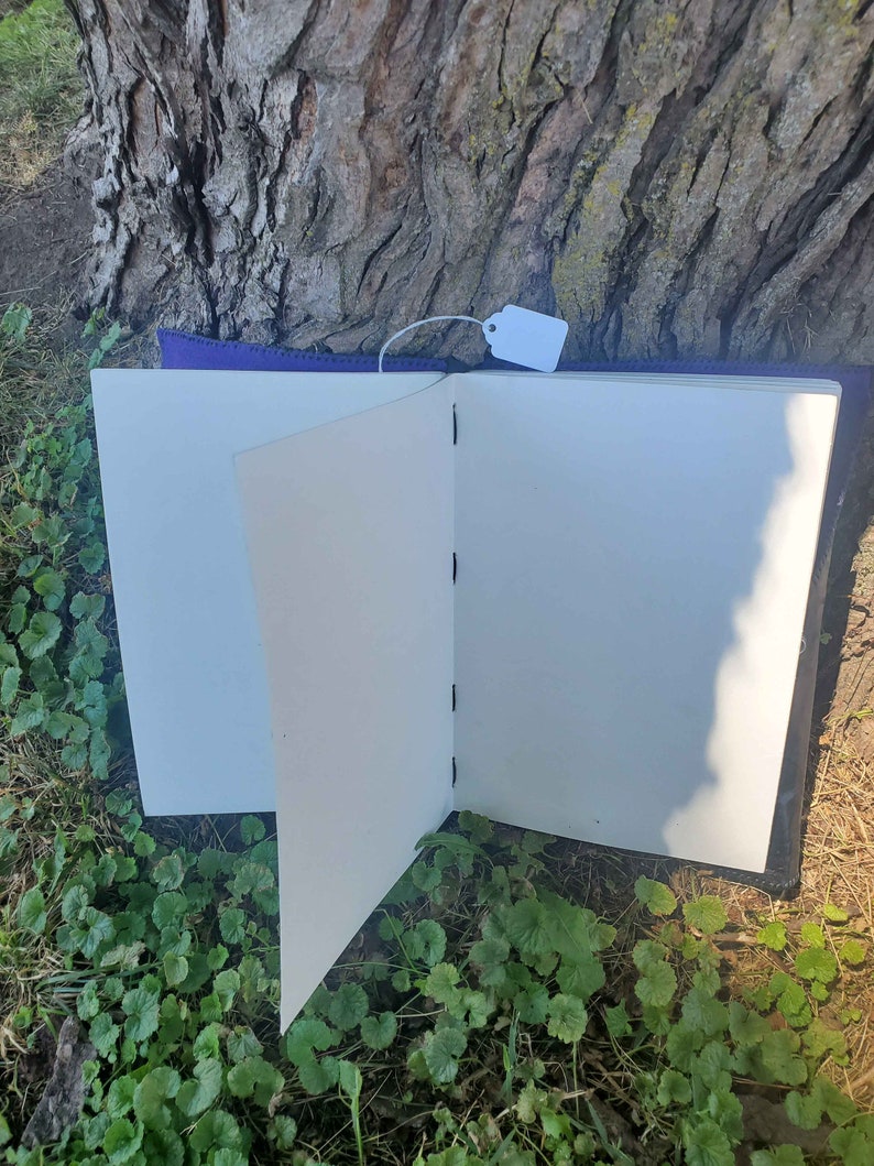 Handmade Leather Tome/sketch Book With Purple Felt Lining - Etsy
