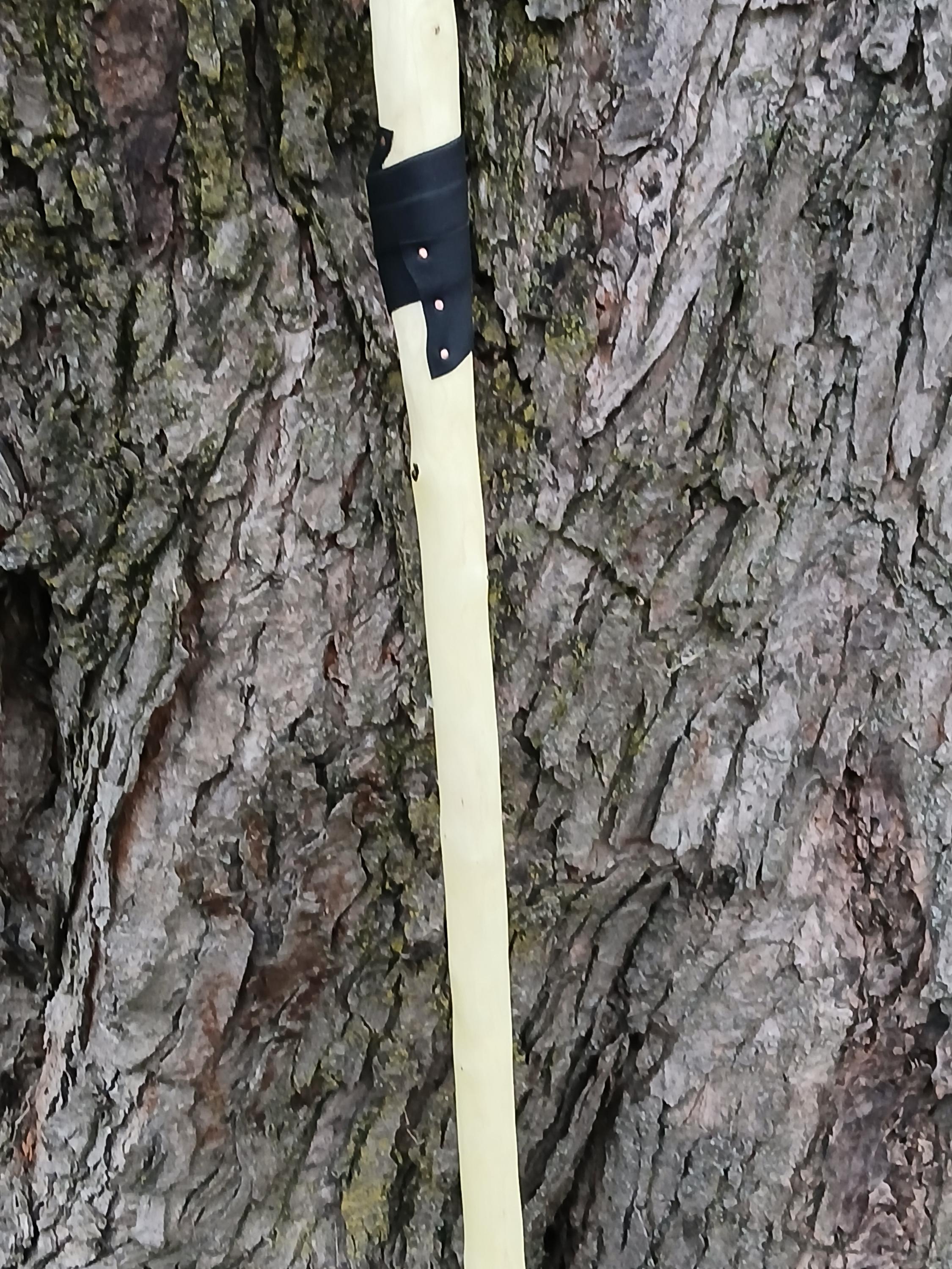 Handcrafted 68-inch Ash Walking Stick With Natural Bark Detailing and ...