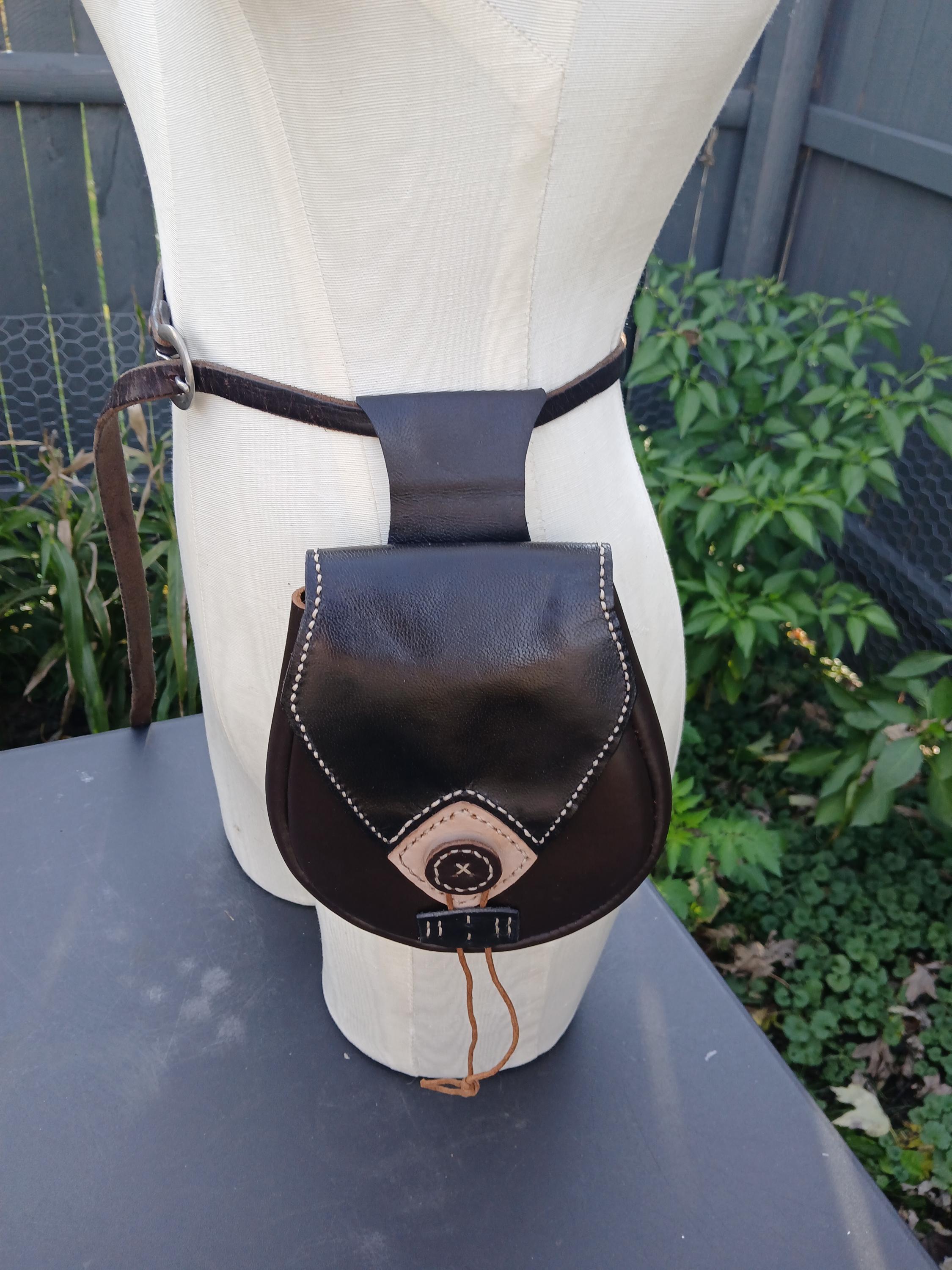 Handmade Leather Belt Pouch With Leather Button Closure - Etsy