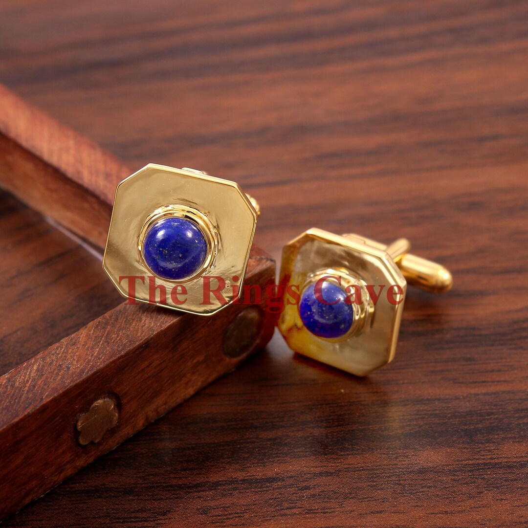 Lapis Cufflinks, Sterling Silver Cufflinks, Lapis Lazuli Gemstones ...