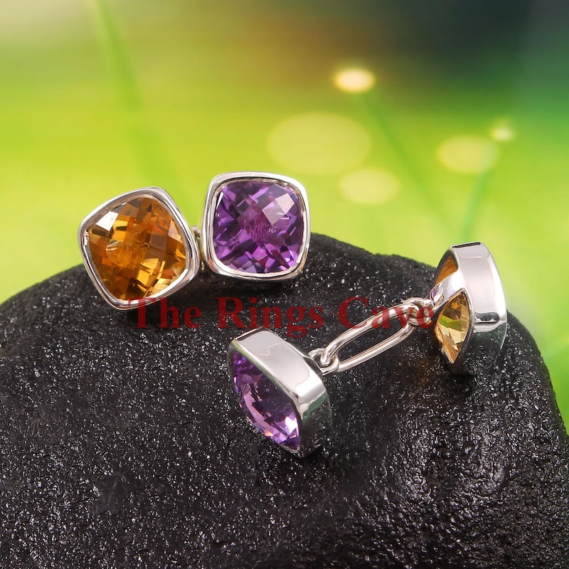 Amethyst Cufflinks - Etsy