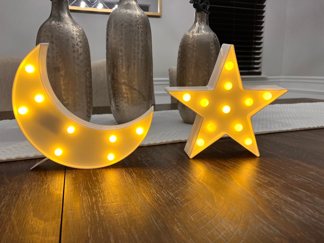 Star and Moon LED Lights Set - Etsy