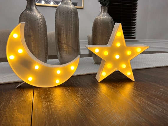 Star and Moon LED Lights Set - Etsy