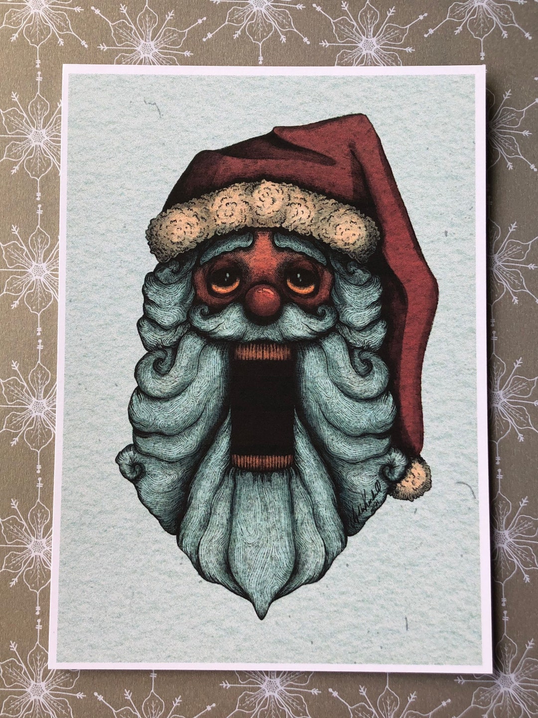 Haunted Santa Nutcracker 5x7in Art Print - Etsy