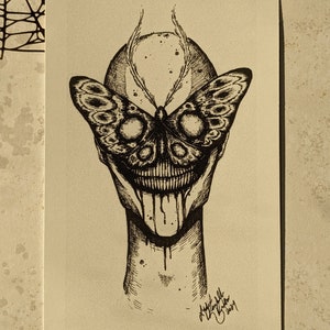 Moth Demon- 4x6in Art Print - Etsy