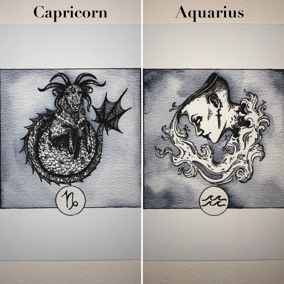 Zodiac Series Art Prints- 4x6 Inches Creepy Zodiac Signs Astrology Star ...