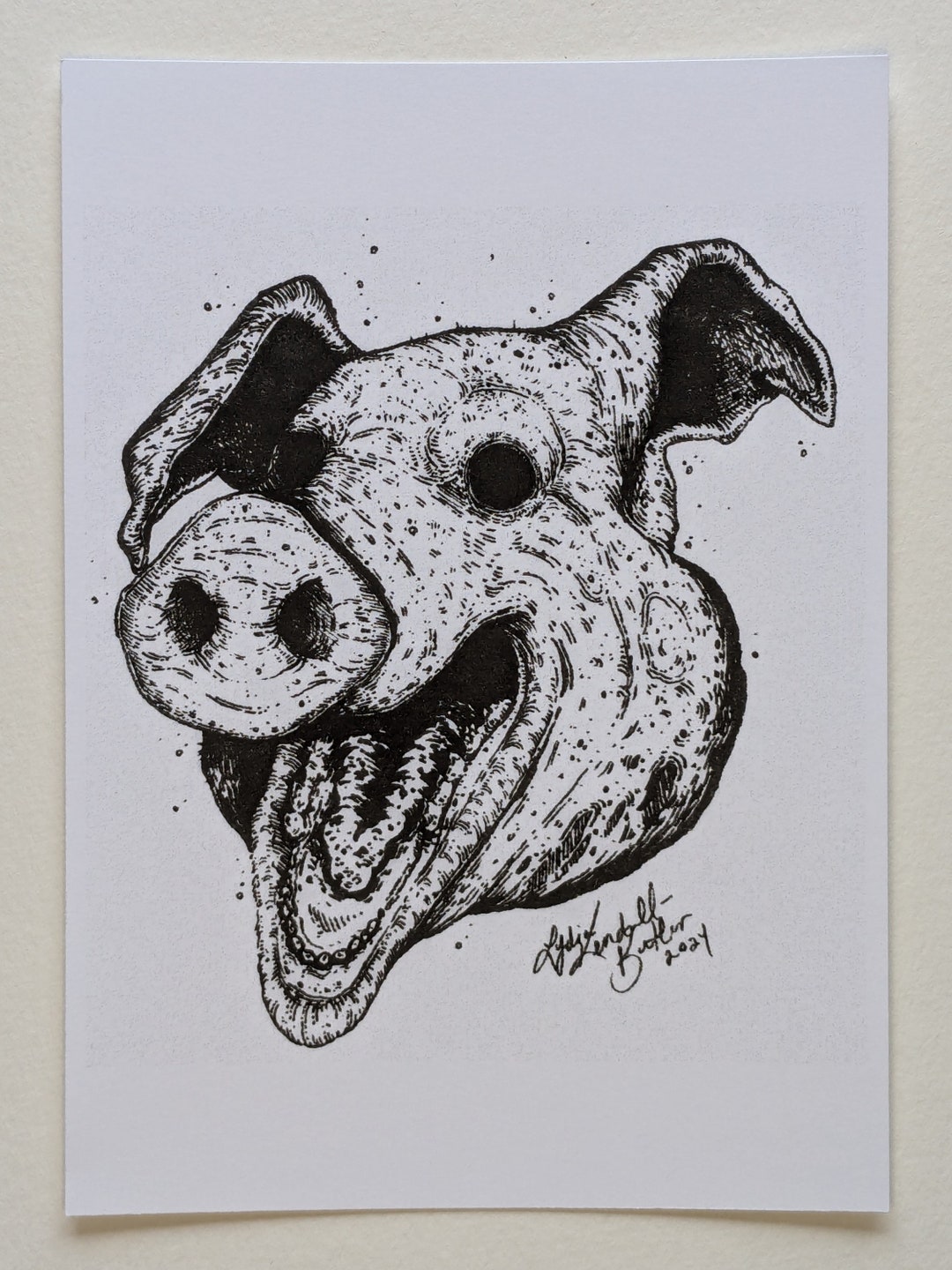 Swine- 5x7in Art Print - Etsy