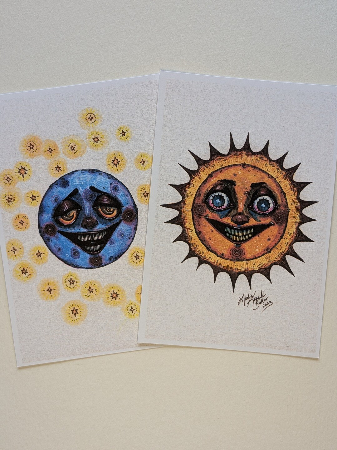 Whimsical Sun and Moon Bundle- 4x6 Art Prints - Etsy