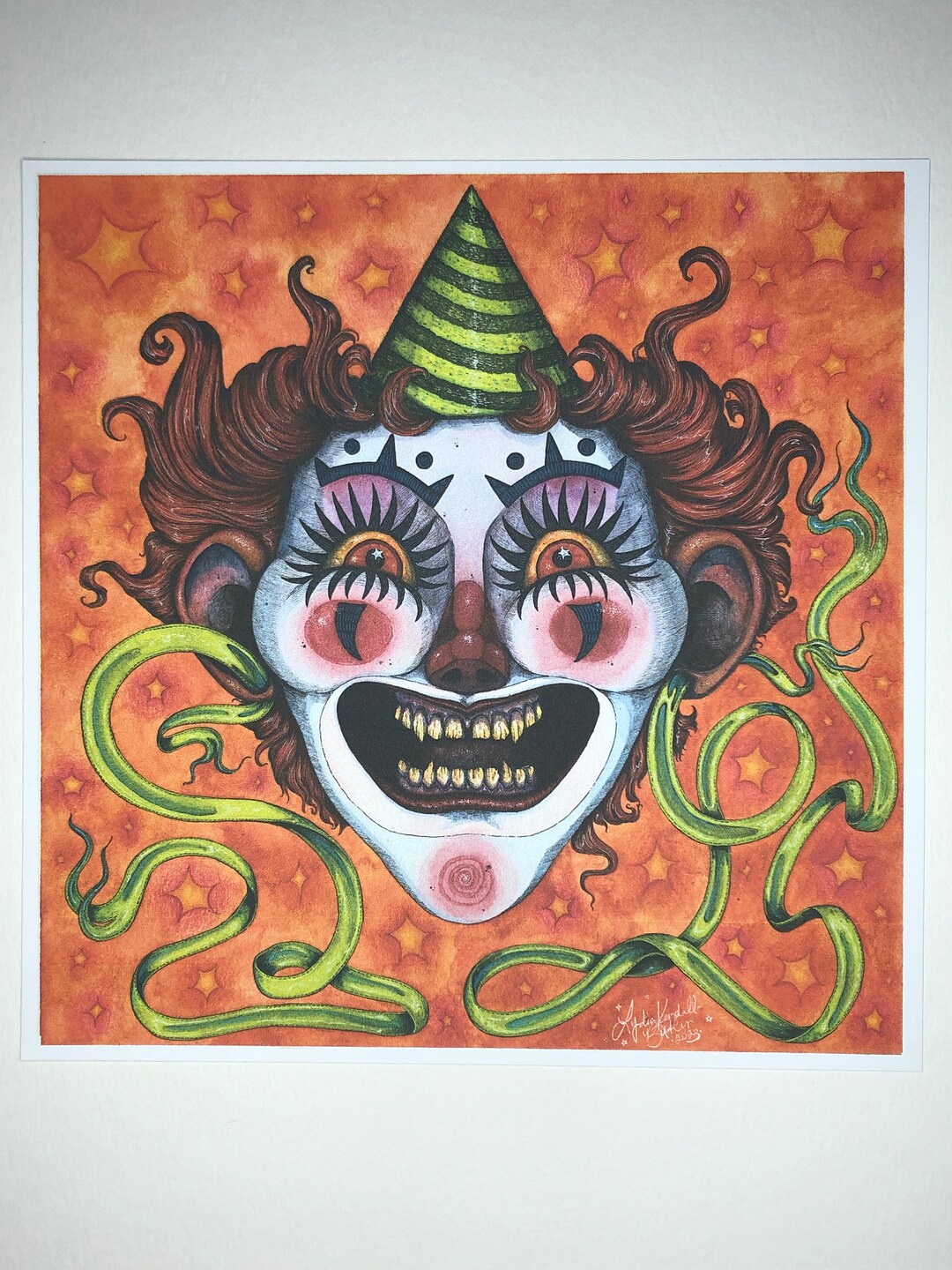 Star the Clown- ART PRINT 8x8inch - Etsy