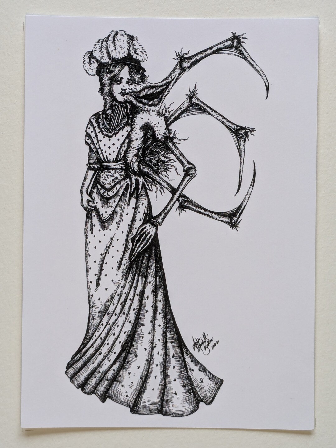 Demure Demon- 5x7in Art Print - Etsy