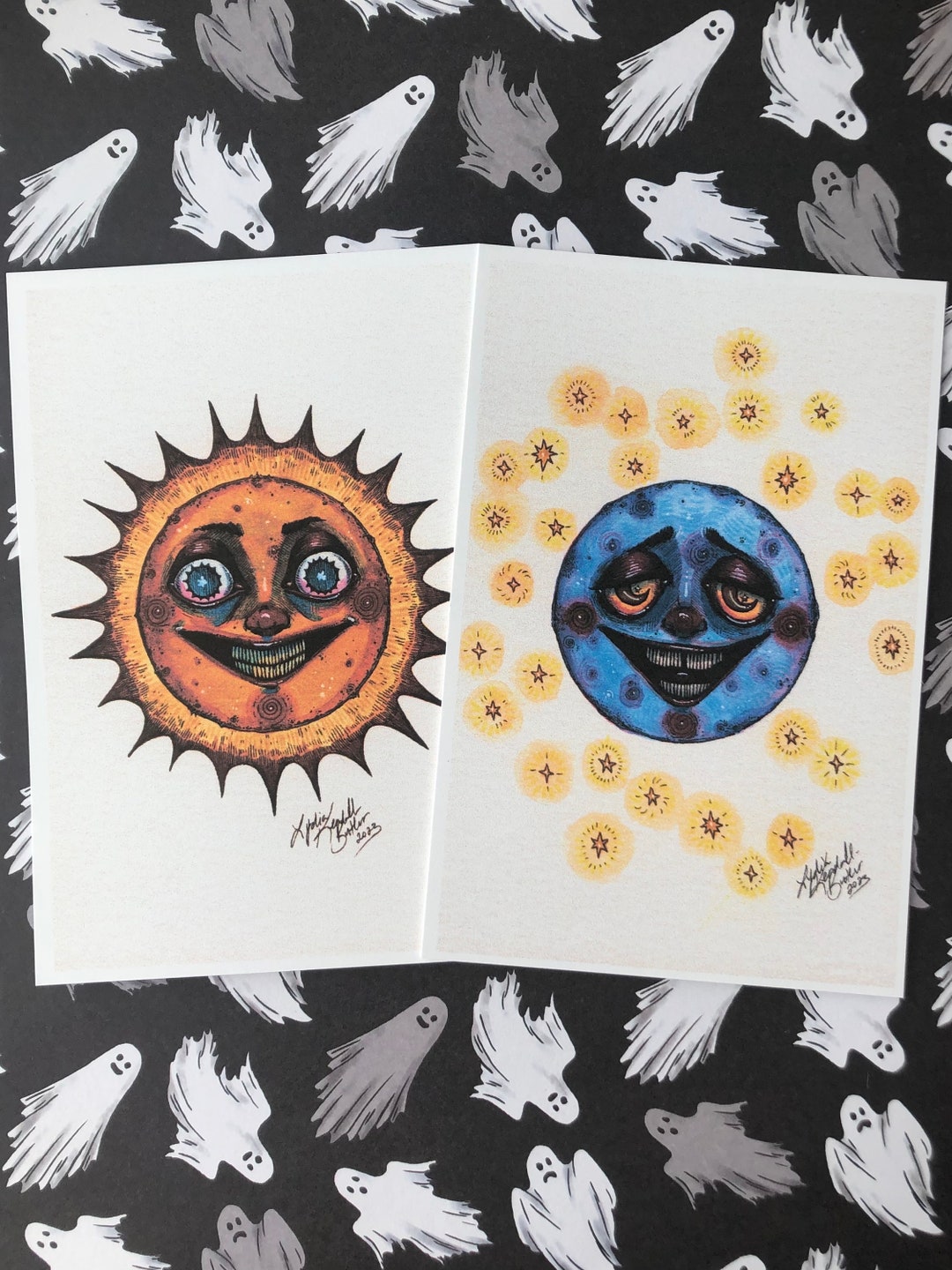 Whimsical Sun and Moon Bundle 4x6 Art Prints - Etsy