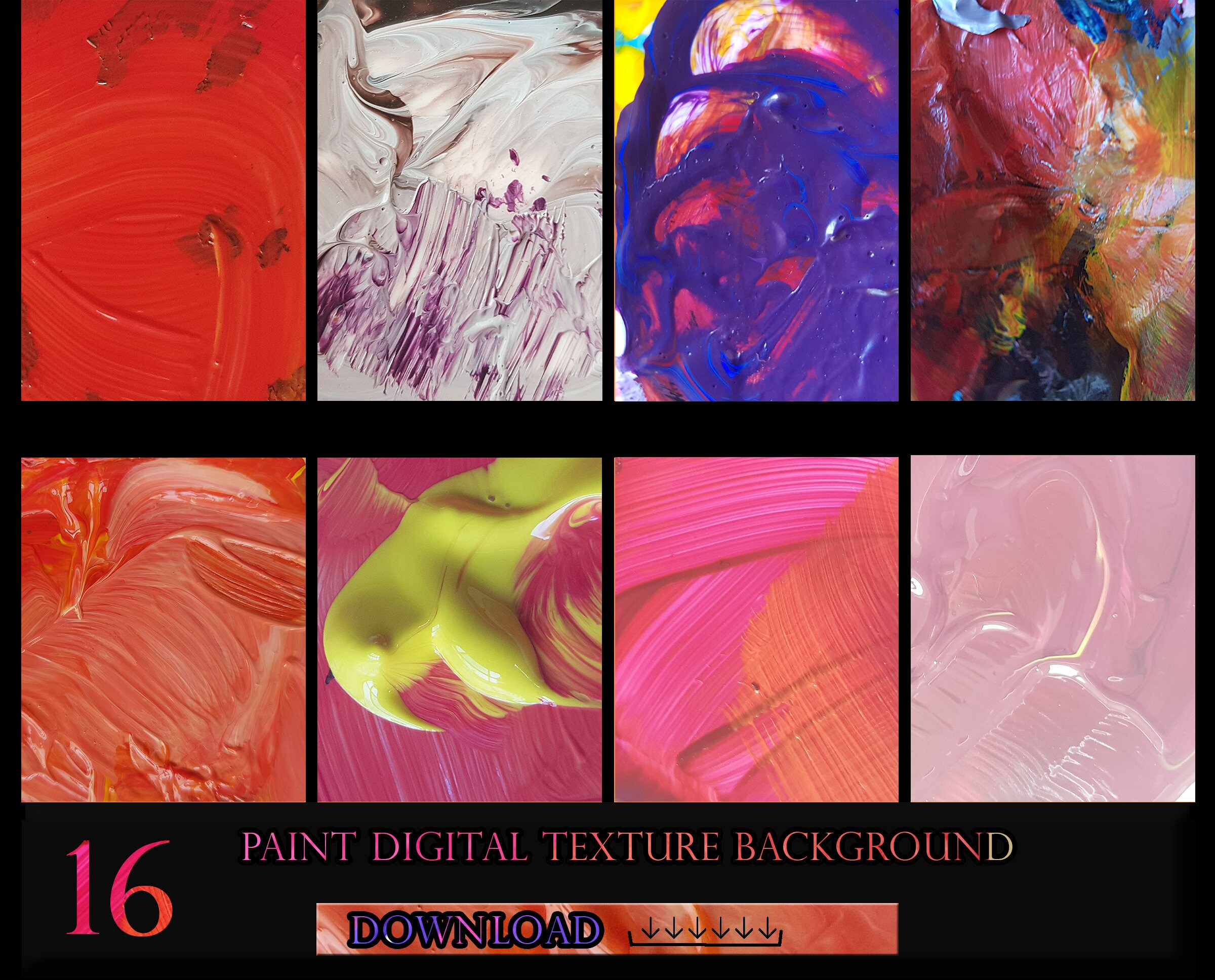 16 Paint Digital Texture Background Download - Etsy